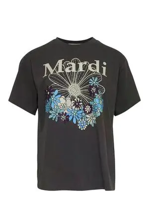 MARDI MERCREDI Floral Logo Print T-shirt - Grey