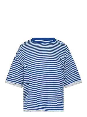 Undercover Curve-seam Striped T-shirt - Blue