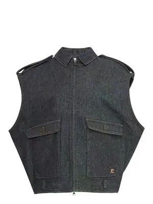COURREGES Sleeveless Denim Jacket - Blue