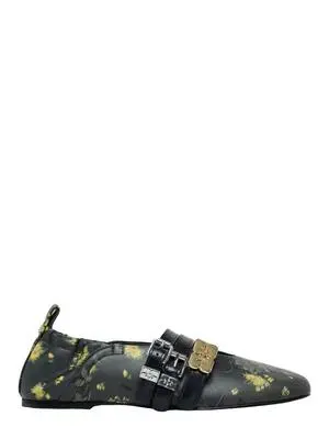 GANNI Floral Print Ballet Flats - Black