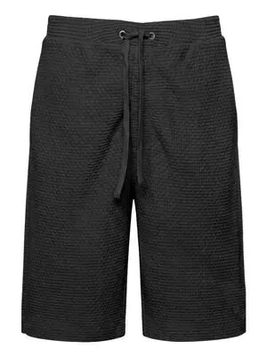 Emporio Armani Embossed Drawstring Bermuda Shorts - Black