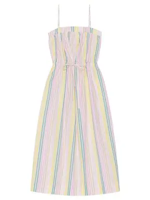 GANNI GANNI Striped Cotton Maxi Strap Dress