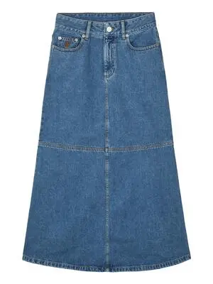 BY MALENE BIRGER Solene A-line Denim Skirt - Mid Denim Blue