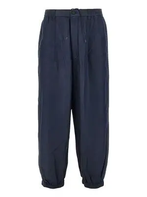 Emporio Armani Cotton Blend Trousers - Blue