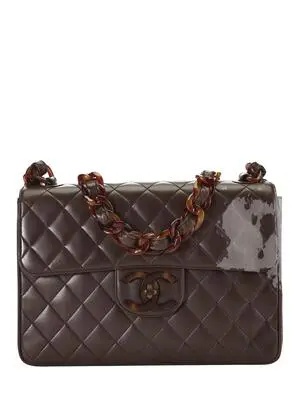 CHANEL Chanel Lambskin Half Flap Jumbo