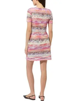 Missoni Short-sleeve Zigzag Knit Dress - Multicolour