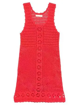 TERRY PUESTO Crochet-knit Mini Dress - Red
