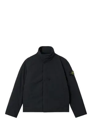 Stone Island Logo Patch High Neck Padded Jacket - Black
