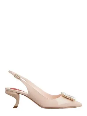 ROGER VIVIER Virgule Buckle Slingback Pumps - Pink