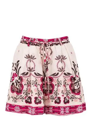 TWINSET Floral Pleated Shorts - Pink