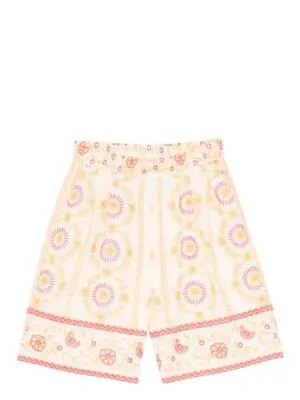 TWINSET Floral Embroidered Shorts - White