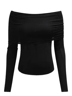 THOM KROM Thom Krom Off-the-Shoulder Draped Long-Sleeve Top