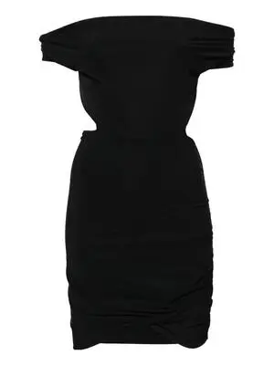 AMAZUIN Ester Cowl Neck Mini Dress - Black
