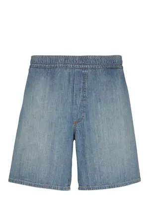 Balmain Elasticated Waist Denim Shorts - Blue
