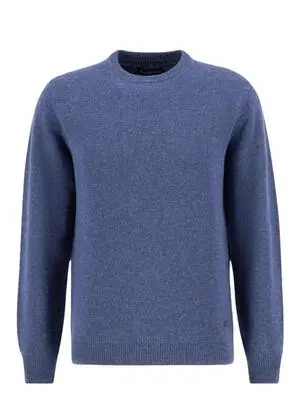BARBOUR Barbour Crew Neck Sweater With Leather Elbow Patches