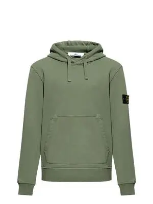 Stone Island Logo-patch Hoodie - Sage