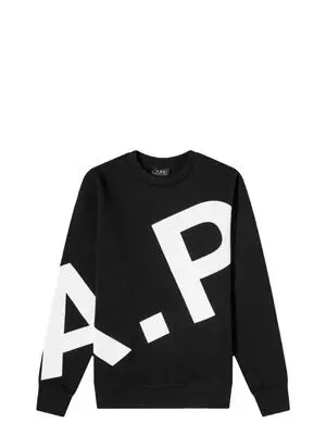 A.p.c. Logo-printed Crewneck Sweatshirt - Black