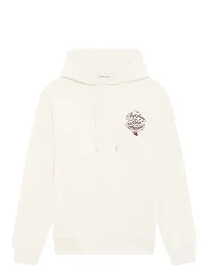 Drole De Monsieur Long-sleeved Hooded Sweater With Kangaroo Pockets - Cream