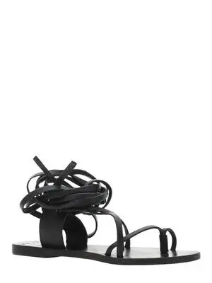 Manebí Open-toe Ankle Strap Flat Sandals - Black