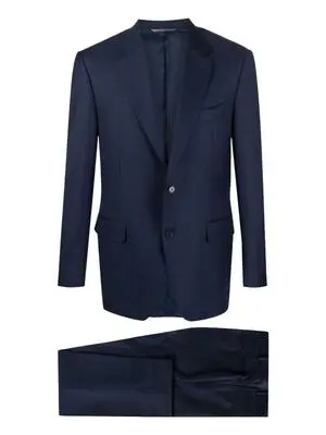 Canali Single-breasted Wool Suit - Black