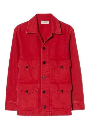 NILI LOTAN Collared Long Sleeve Jacket - Red