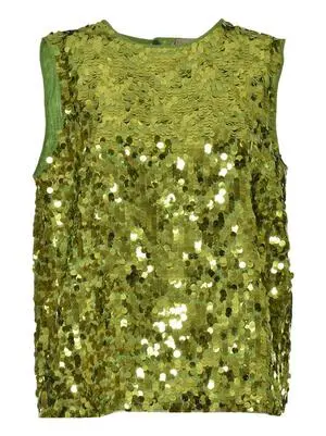 N.21 Sequined Sleeveless Vest - Green