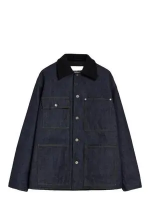 JIL SANDER Denim Jacket With Contrasting Collar - Magnet