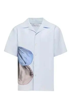 J.W.ANDERSON Jw Anderson Balloon Embroidered Short Sleeved Shirt - Light Blue