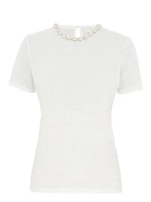 Zimmermann Embellished Crewneck T-shirt - Ivory