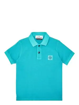 Stone Island Compass Appliqué Cotton Polo Shirt - Emerald
