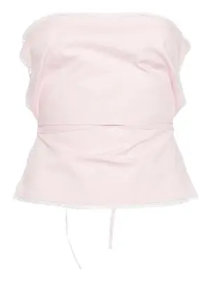 MSGM Lace-trimmed Sleeveless Top - Pink