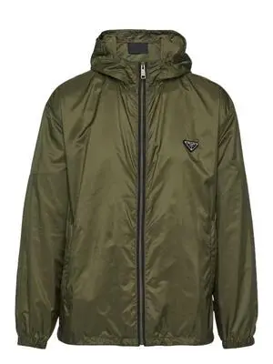 Prada Triangle Logo Plaque Track Jacket - Military Green/black