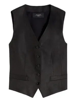 Max Mara Button V-neck Waistcoat - Black