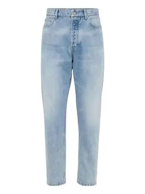 Brunello Cucinelli Logo-patch Mid-rise Jeans - Blue