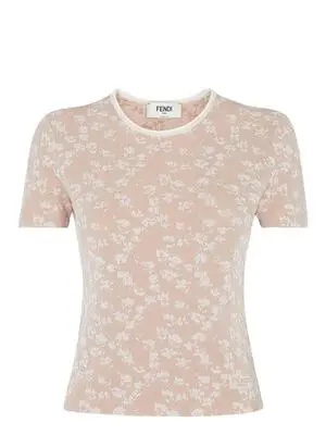 Fendi Short-sleeved Jacquard T-shirt - Nude