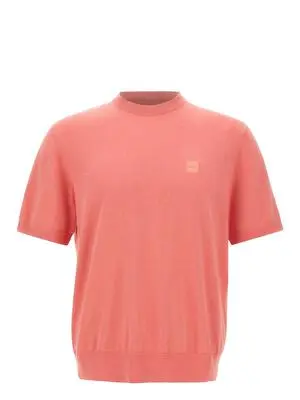 Hugo Boss Kanacho Short-sleeve Knitted Sweater - Pink