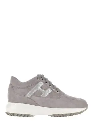 Hogan Hogan Interactive Round Toe Lace-Up Sneakers Grey