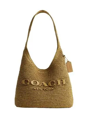 COACH 28 Brooklyn Shoulder Bag Straw/brass/soft Olive