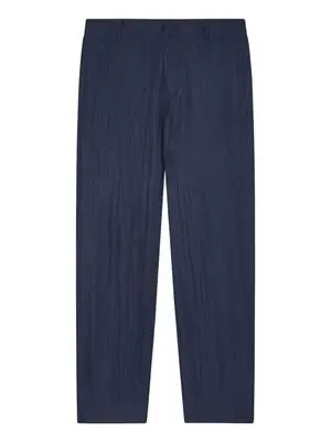 Giorgio Armani Crinkle Effect Trousers - Blue