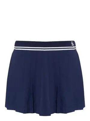 SPORTY  RICH Pleated Skirt - Navy Blue