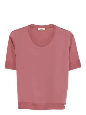Herno Panelled Round Neck T-shirt - Pink