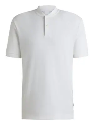 Hugo Boss Collarless Short-sleeved Polo Shirt - White
