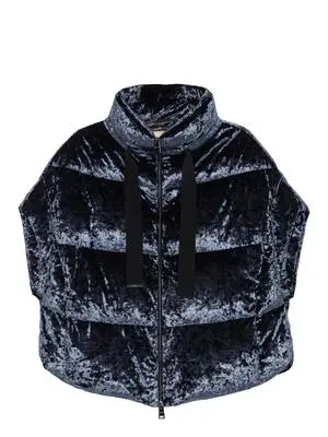 Herno Velvet Quilted Gilet - Blue