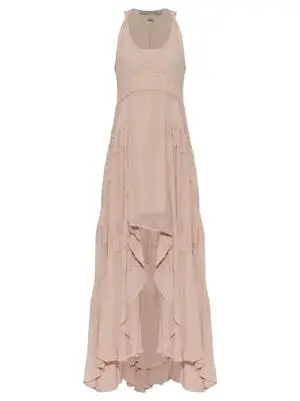 ALLSAINTS Sleeveless Asymmetrical Round Neck Dress - Pink