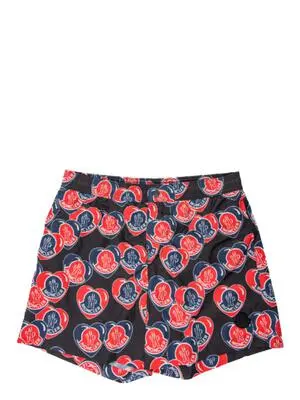 Moncler Logo Print Swim Shorts - Blue