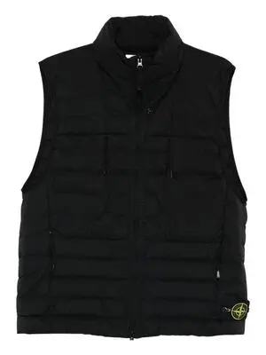 Stone Island Sleeveless High-neck Vest - Black