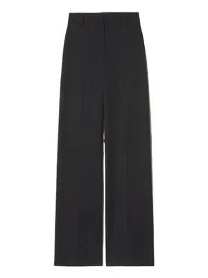 NILI LOTAN High-waisted Wide-leg Trousers With Belt Loops - Black