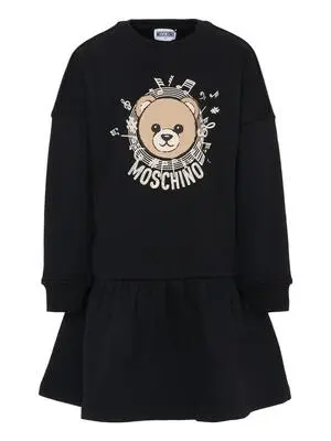 Moschino Long Sleeve Printed Dress - Black