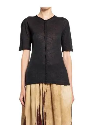 UMA WANG Round Neck Sweater - Black