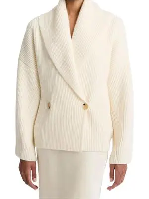 VINCE Vince Wool-Blend Draped Sweater Coat